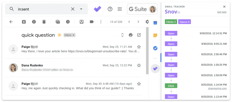 How To Track Outgoing Emails In Gmail With Snovio Email Tracker