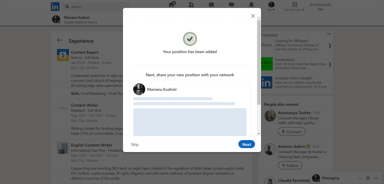 How To Add A Promotion On LinkedIn: Tutorial With Templates