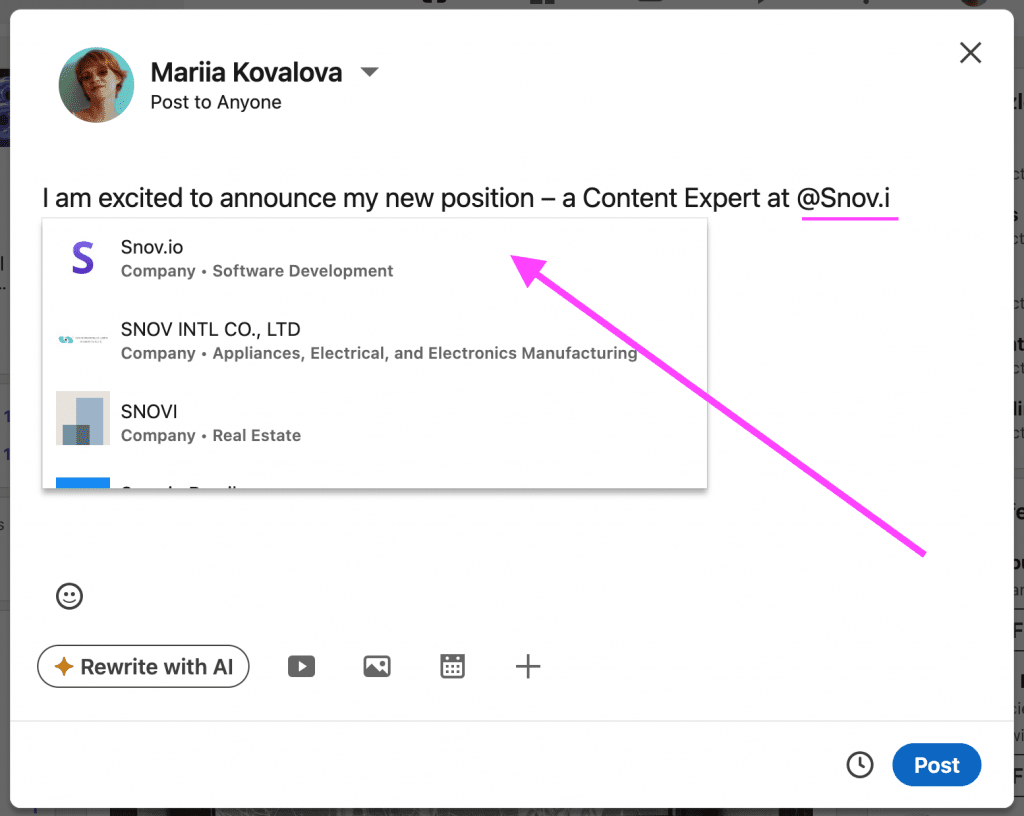 How to Tag a Company on LinkedIn: A Step-by-Step Guide from Snov.io