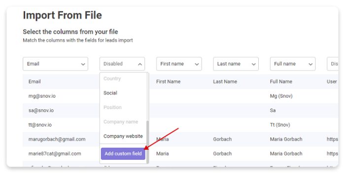 Snov.io - How to add variables to emails