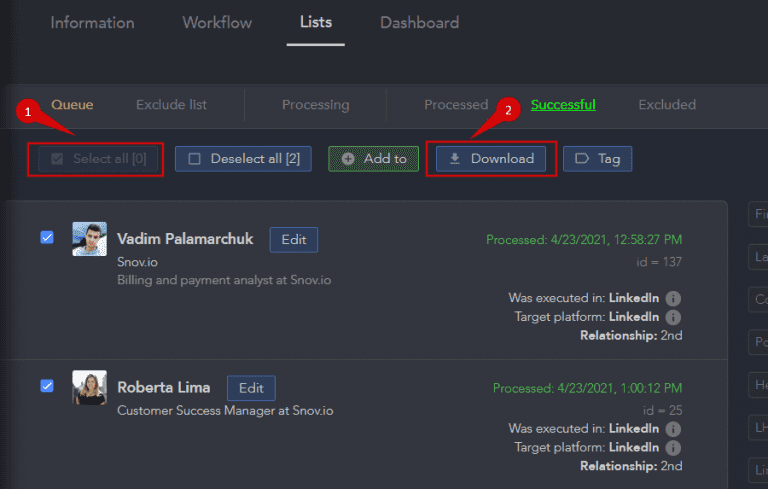 Snov.io - How to set up a Linked Helper 2 integration