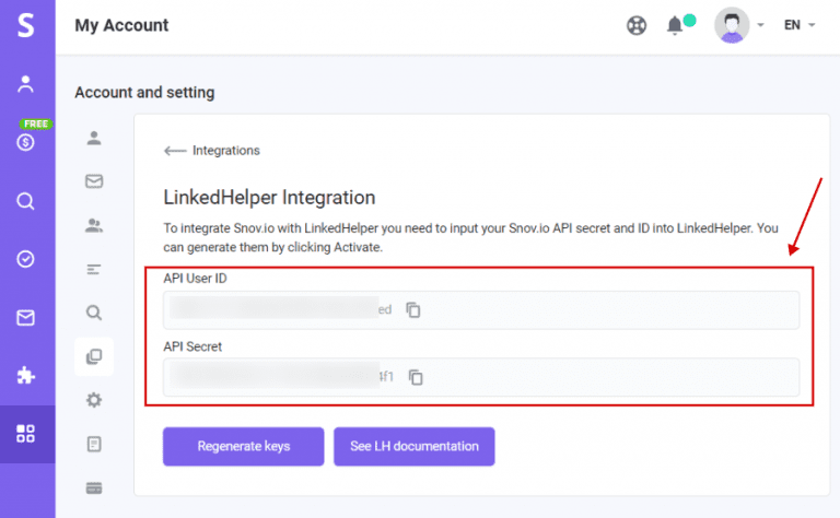 Snov.io - How to set up a Linked Helper 2 integration