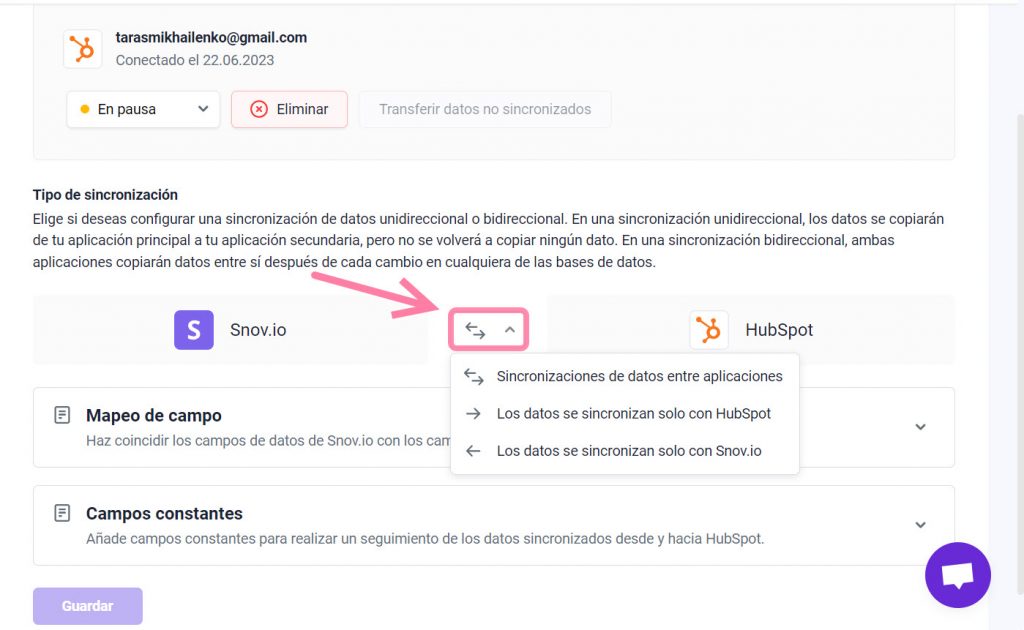 Snov.io - Cómo conectar la integración Snov.io x HubSpot