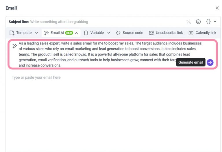 Snov.io - How to write custom prompts for Email AI