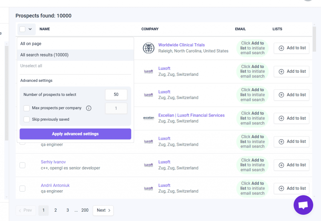 Snov.io - How to find prospects with Database Search